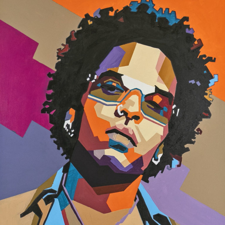 ERIC MCDONOUGH “Lenny Kravitz” Original Mixed Media on Canvas ...