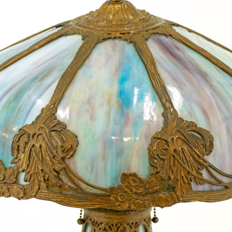 Antique Slag Glass Lamp With Lit Base Grandview Mercantile
