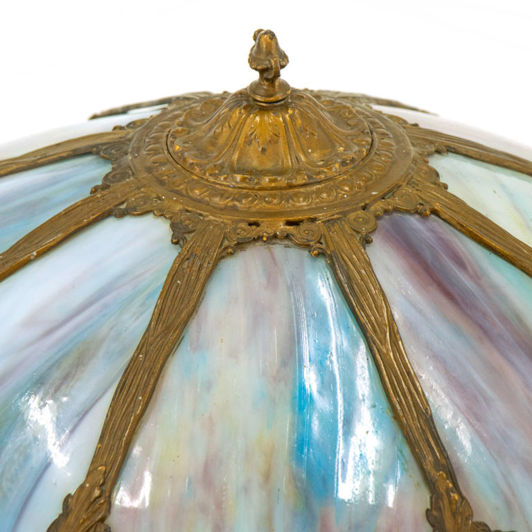 Antique Slag Glass Lamp With Lit Base Grandview Mercantile