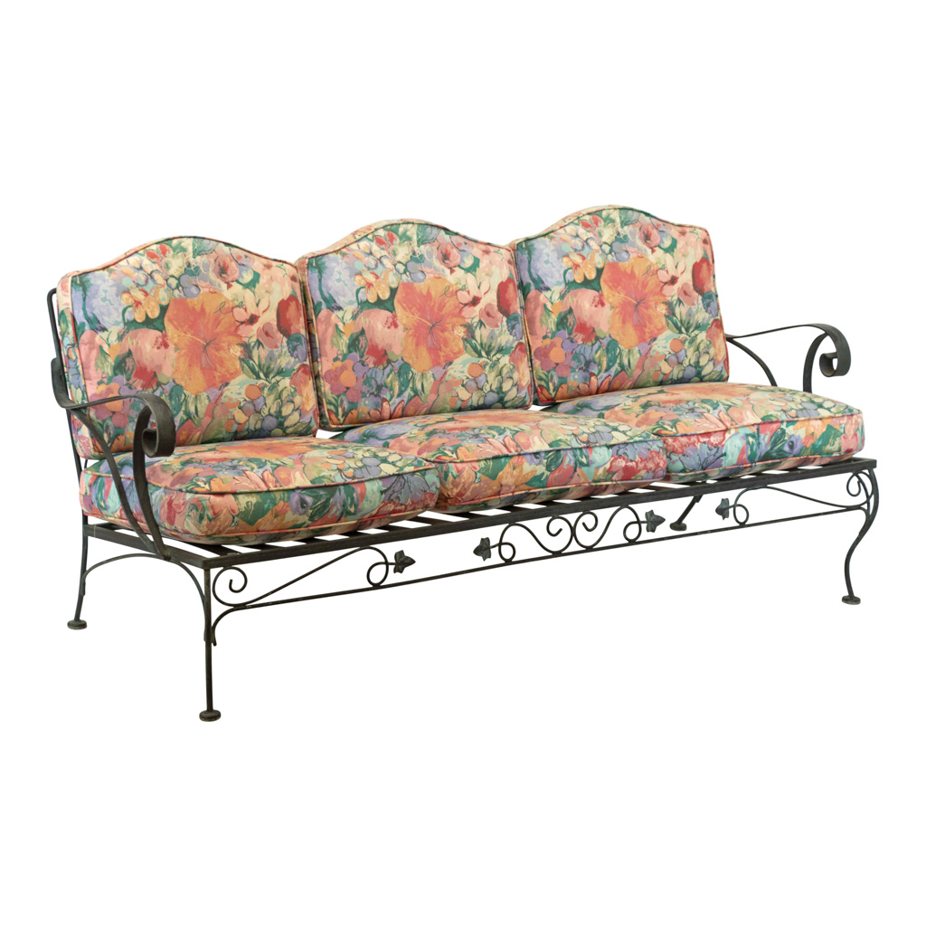 Vintage wrought iron sofa store