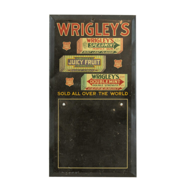 Antique WRIGLEY’S GUM Metal Sign | Grandview Mercantile